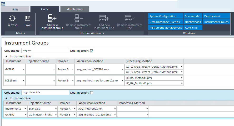 Instrument Groups (Sample Scheduler for OpenLab)